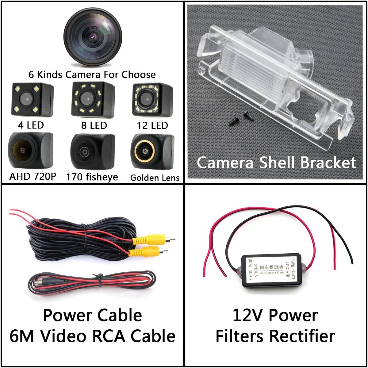 Камера «рыбий глаз», 170 градусов, для хэтчбека Kia Ceed (JD) задний Camera with Filters, AHD 720P