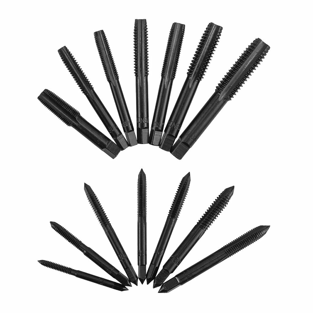 14 шт, набор штампов для нарезания резьбы, прямой флейтовый станок, стальной круглый резьбовой штамп, инструмент для нарезания резьбы с правой рукой