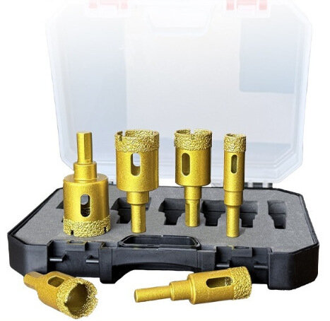 Набор из 6 сверл для отверстий в плитке, предназначенных для мрамора, стекла и керамики, специально для ручных электрических дрелей.