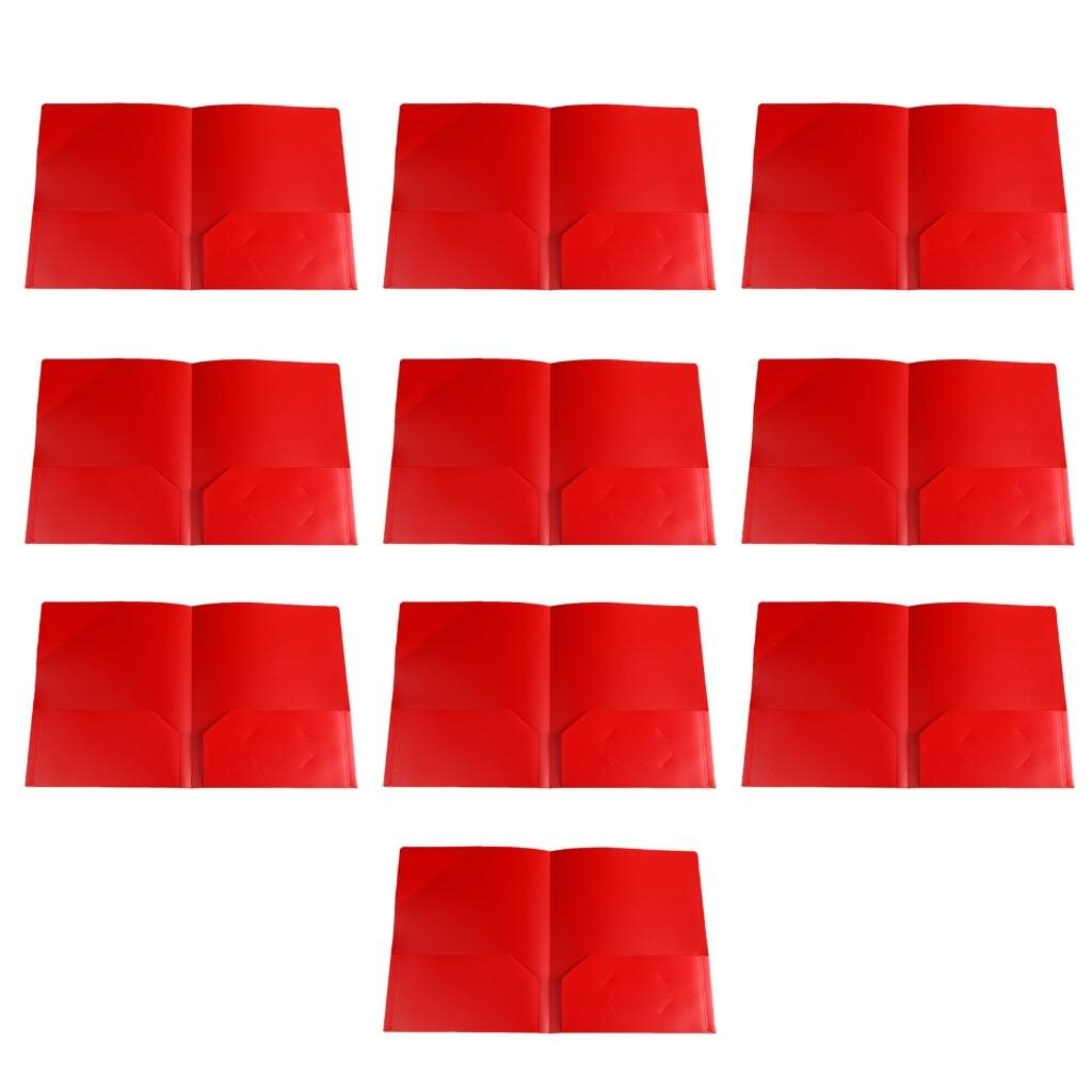 Папка-файл с двумя карманами (10 шт.), красный