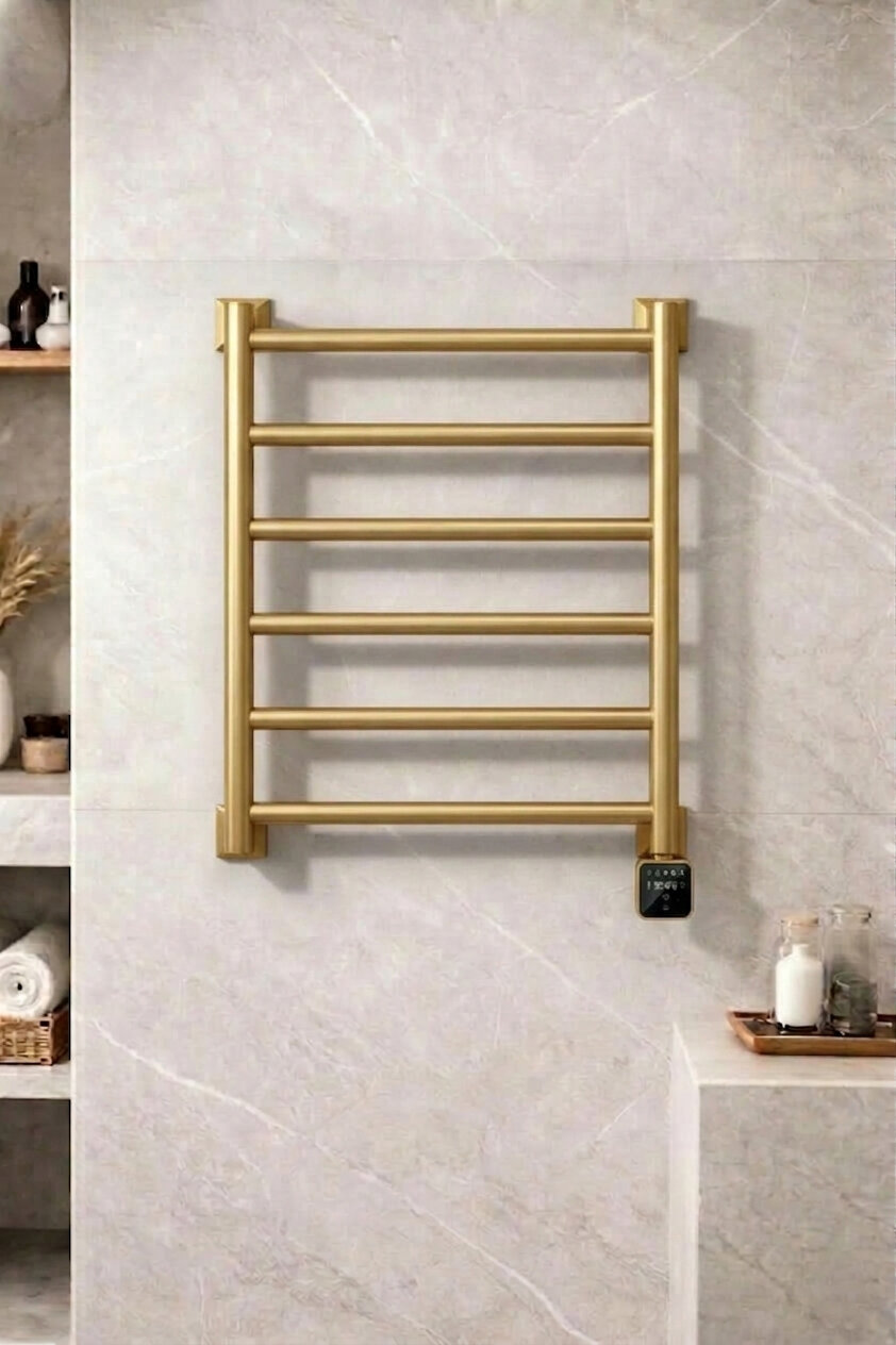 SATURN Электрический полотенцесушитель 60x60 см Золото матовое