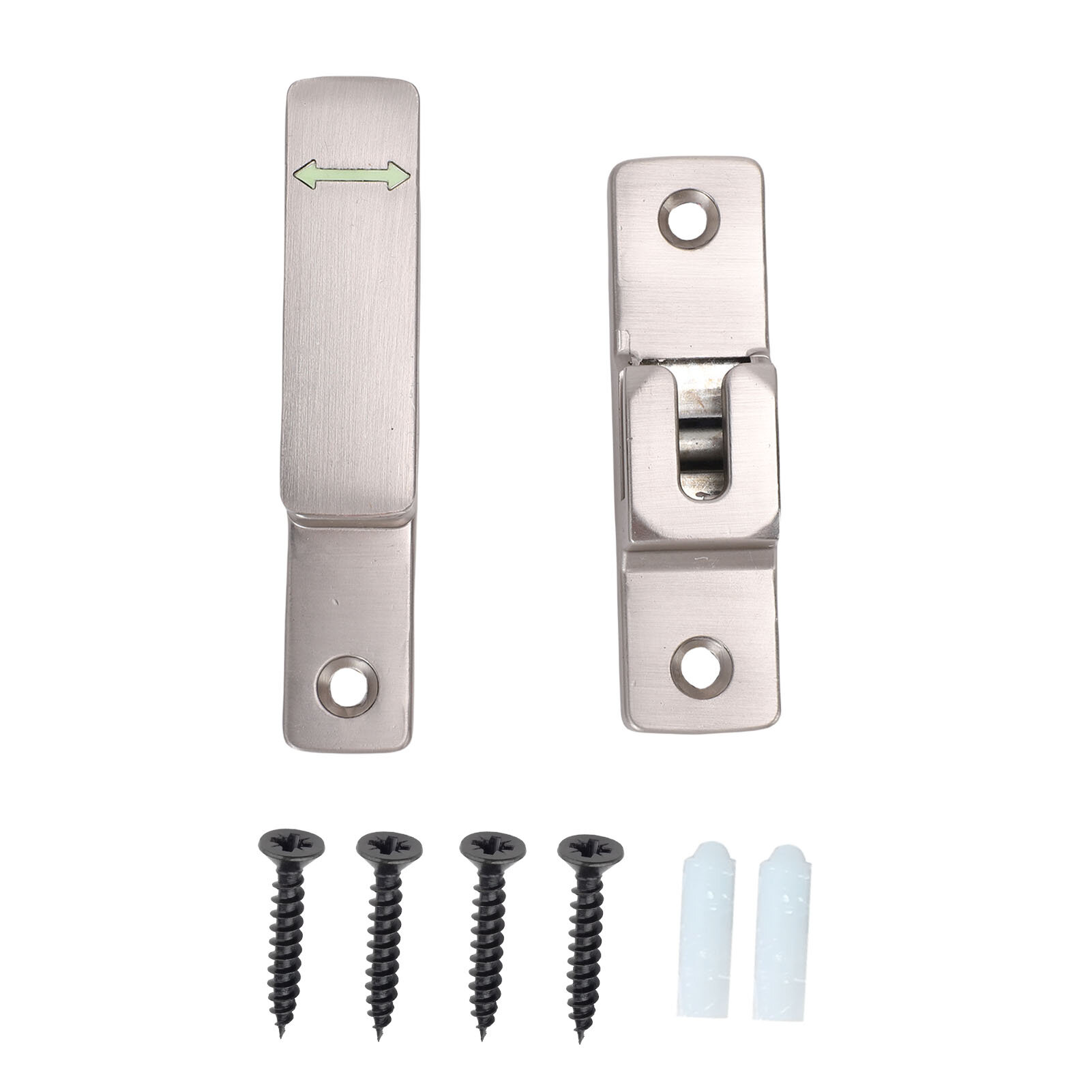 Замок-защелка для раздвижных дверей из цинкового сплава, открывающийся на 90 и 180 градусов, подходит для ванной, гаража, спальни, шкафа, сада, серебристый.