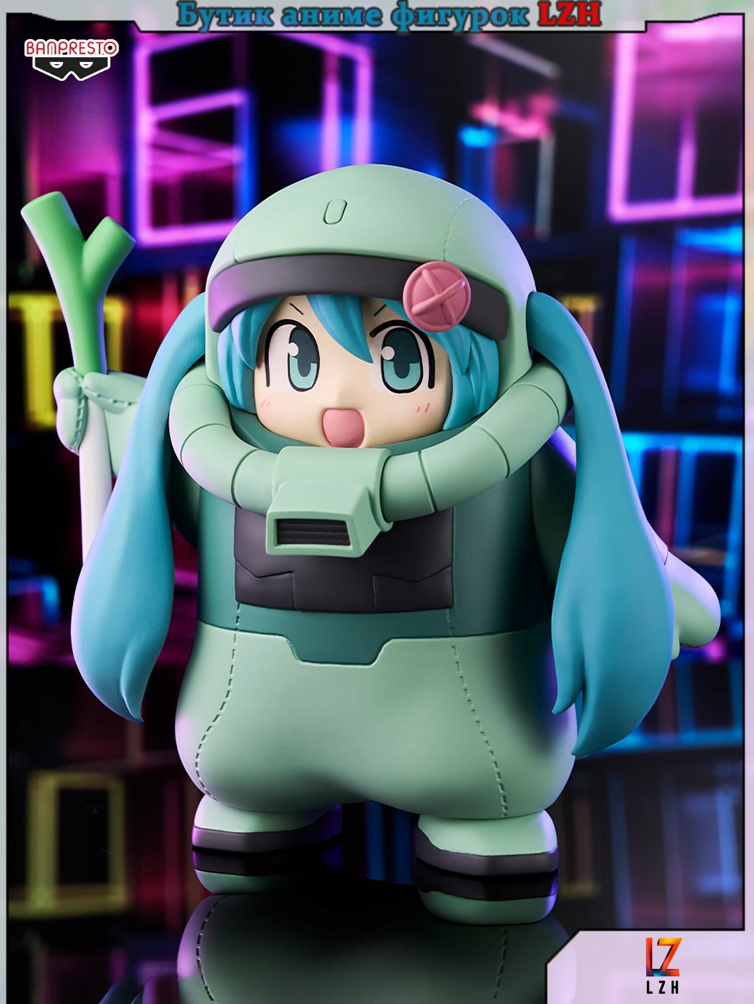 Аниме Фигурка BANDAI BANPRESTO piapro Хаунэ Мику(Hatsune Miku) в Хацунэ Мику 45 лет Gundam Заку Нуми серия 15cm(LZH)