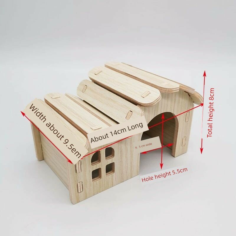 Деревянный домик для хомячков малого размера, водонепроницаемый и устойчивый к жеванию, без шипов для мелких грызунов