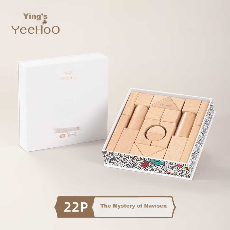 YEEHOO Деревянные крупные строительные блоки 22 шт для детей 13-18 месяцев обучающая игра Характеристики：22 деревянных