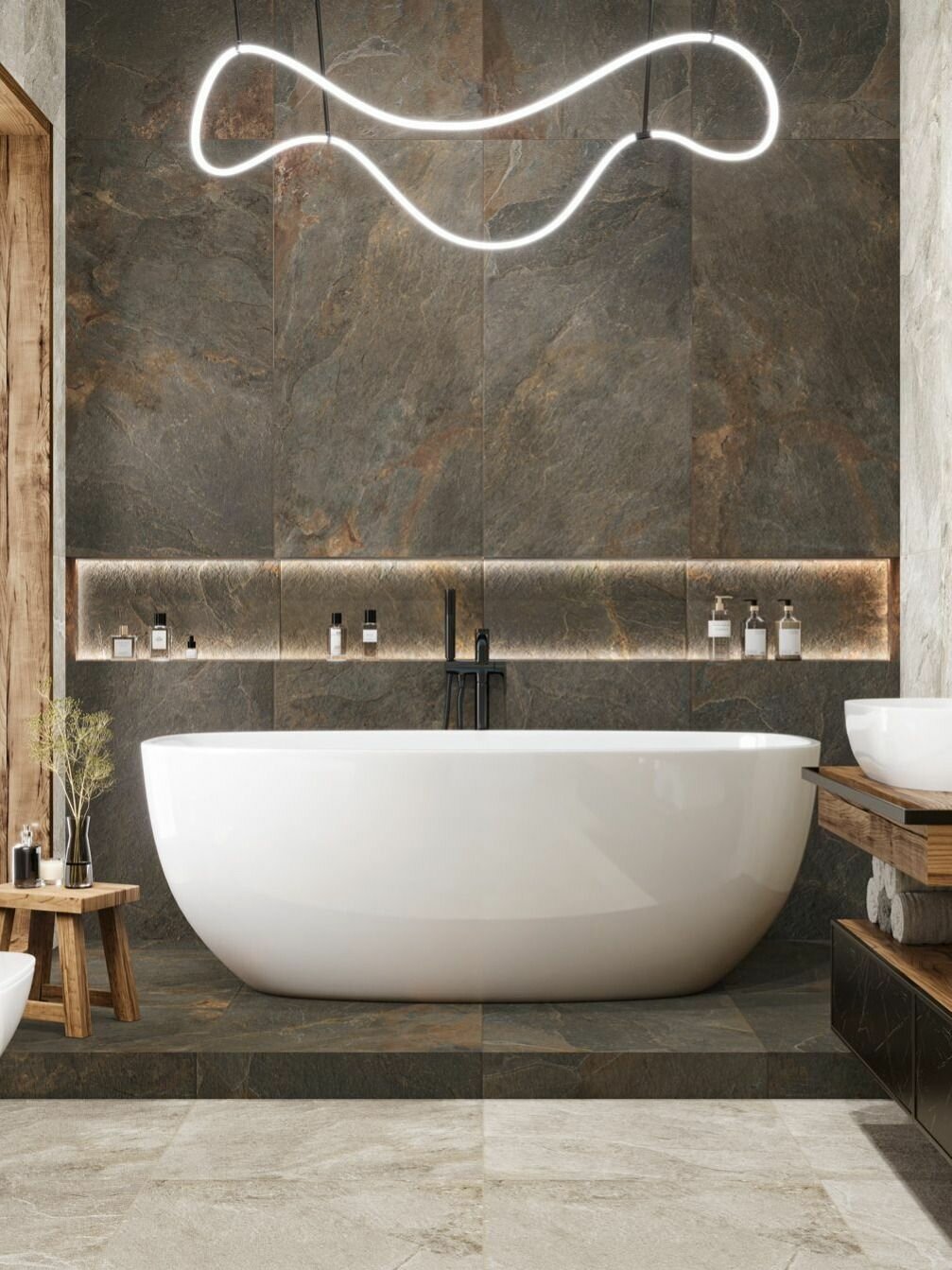 Delacora Стонкрит медный / Stoncrete Copper D120223L Керамогранит лаппатированный 1200X600