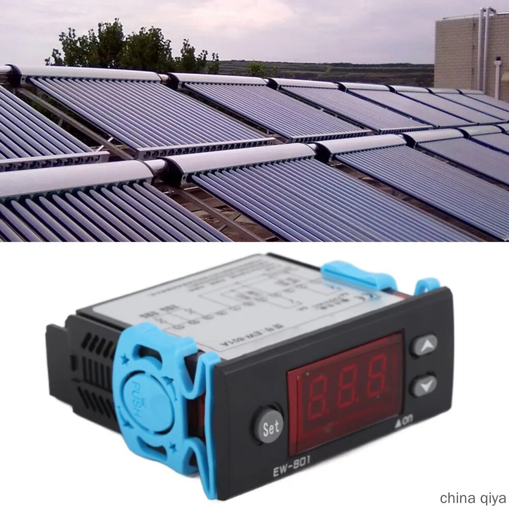 Контроллер температуры солнечного водонагревателя с термостатом, датчиком и цифровым дисплеем, Потребляемая мощность 3Вт, Диапазон регулировки нагрева 2 99 , Начальное регулирование разницы температур