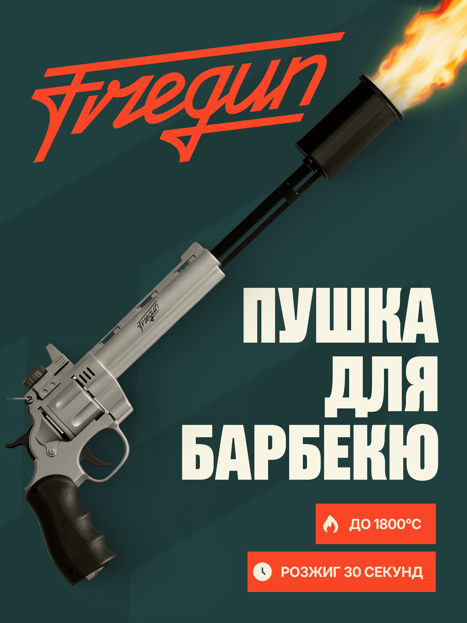 Пушка для розжига Firegun приготовление стейков, фламбирование, карамелизирование десертов, подарочная упаковка