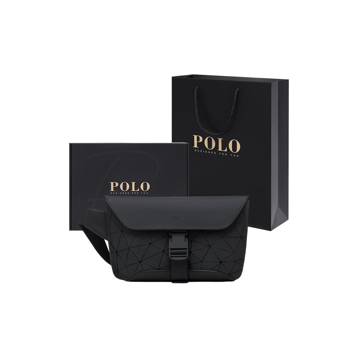 Сумка POLO, фактура стеганая, черный — фото 1