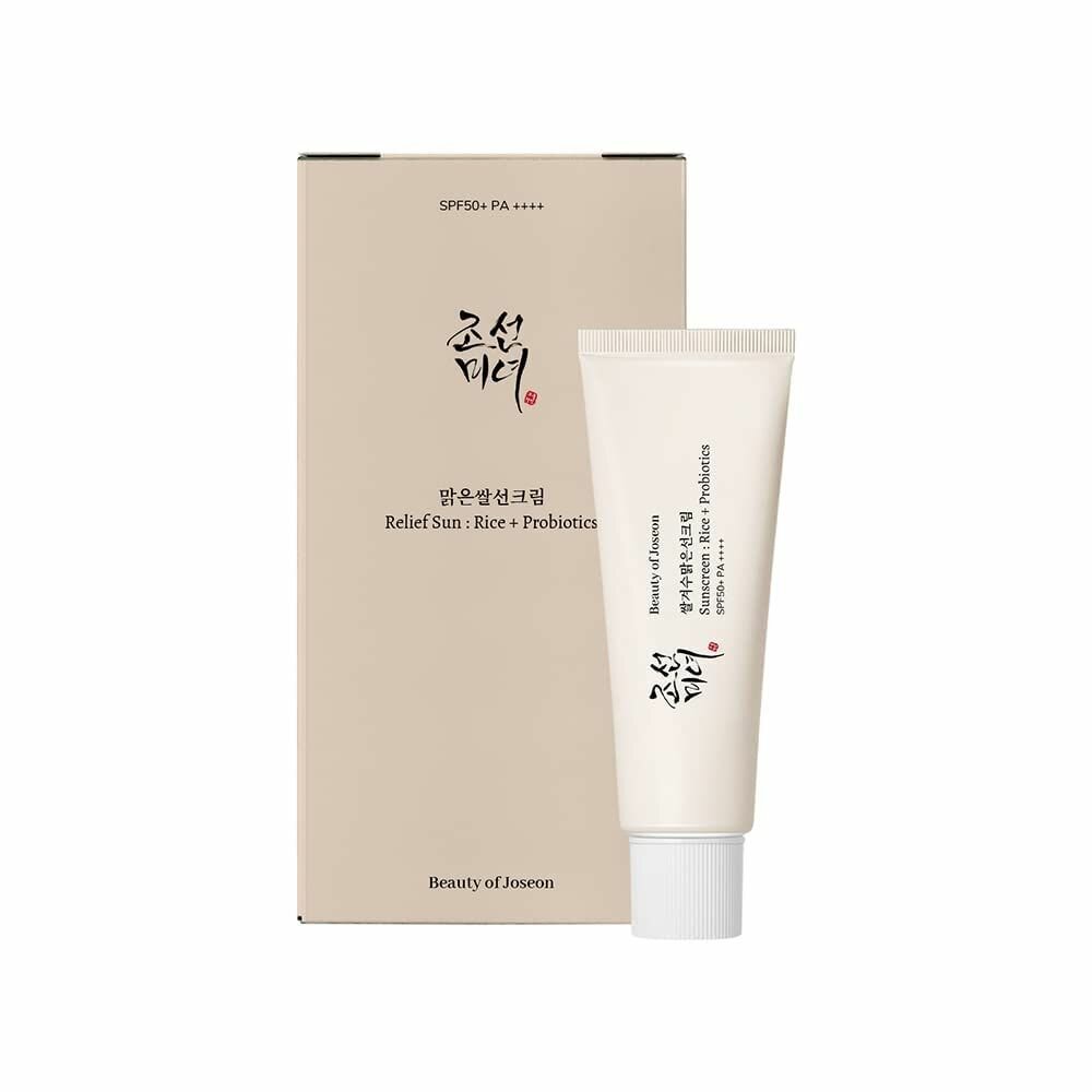 Beauty of joseon Органический солнцезащитный крем Relief Sun SPF50+ с рисом и пробиотиками, 50ml. spf50+ 50ml рис пробиотики