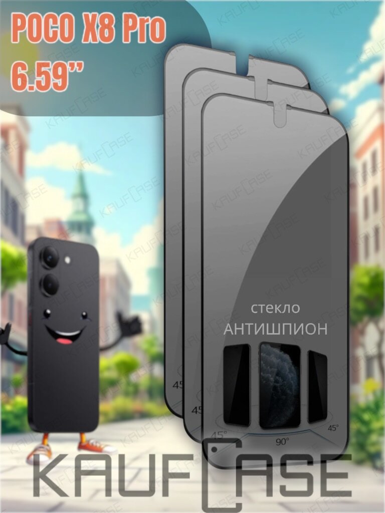 Стекло Антишпион 3 шт для Poco X8 Pro