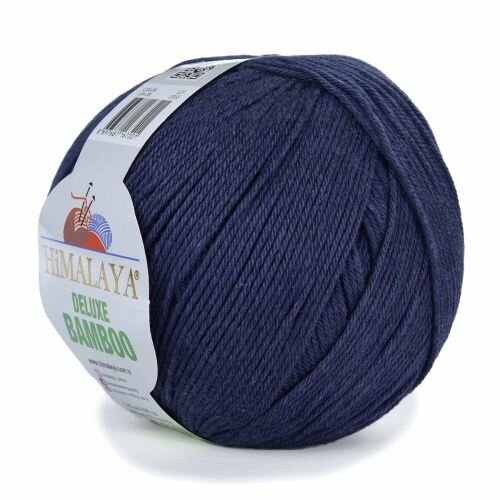 Пряжа Himalaya Deluxe Bamboo 124-28 (5 мотков по 100г/250м) тёмно-синий