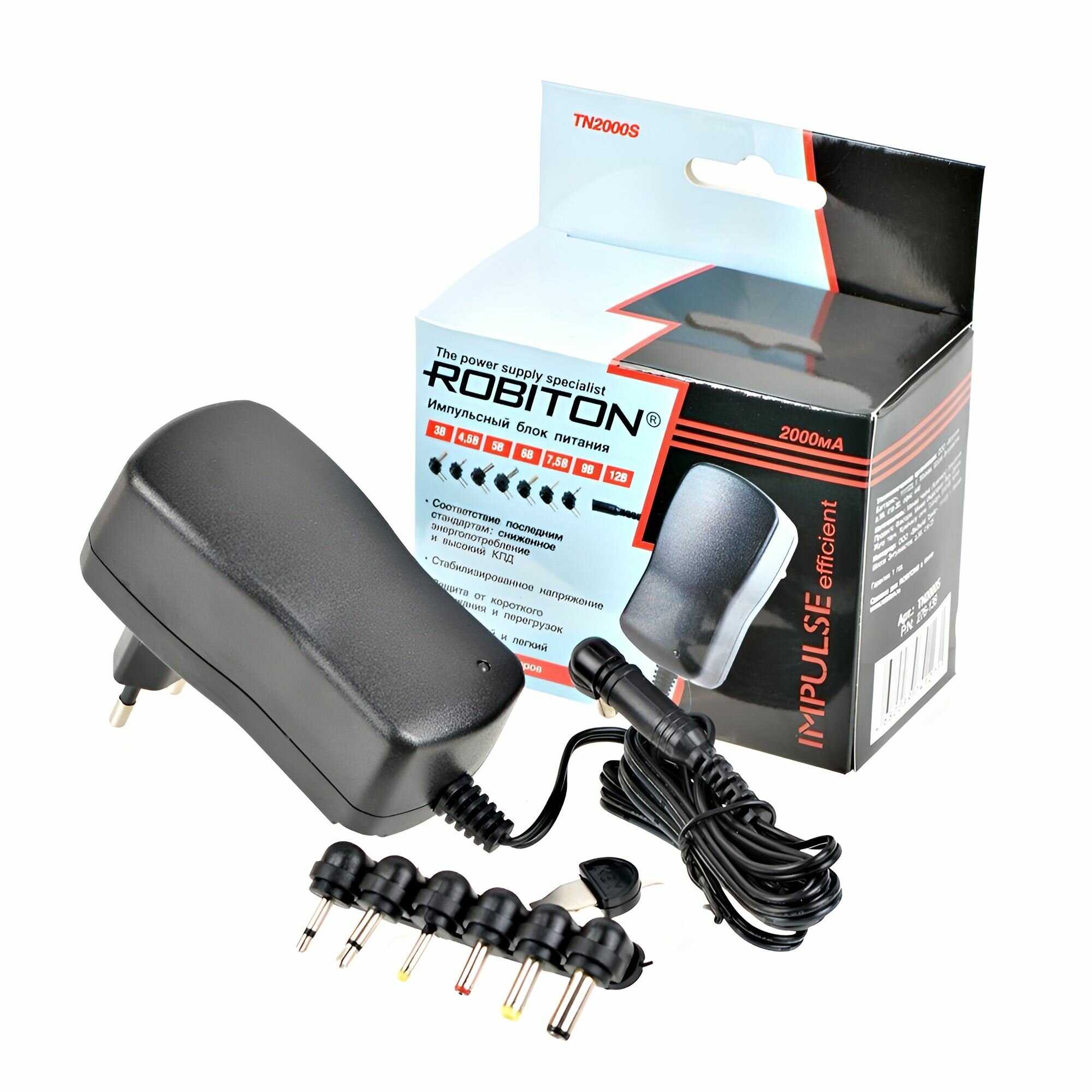 Адаптер/блок питания ROBITON TN2000S 2000мА импульсный BL1