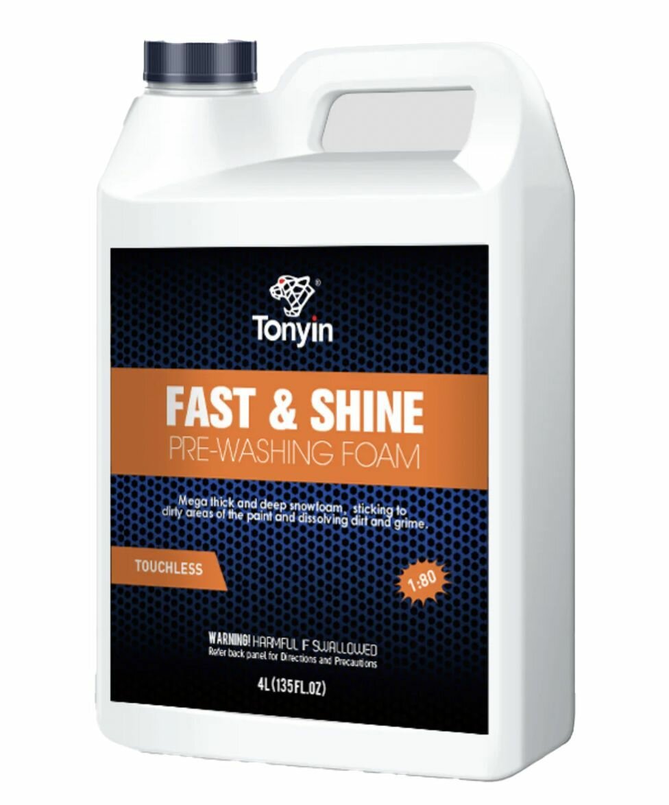 TM04C Ph-нейтральный шампунь для бесконтактной мойки FAST & SHINE PRE WASHING SHAMPOO TONYIN, 4 л.