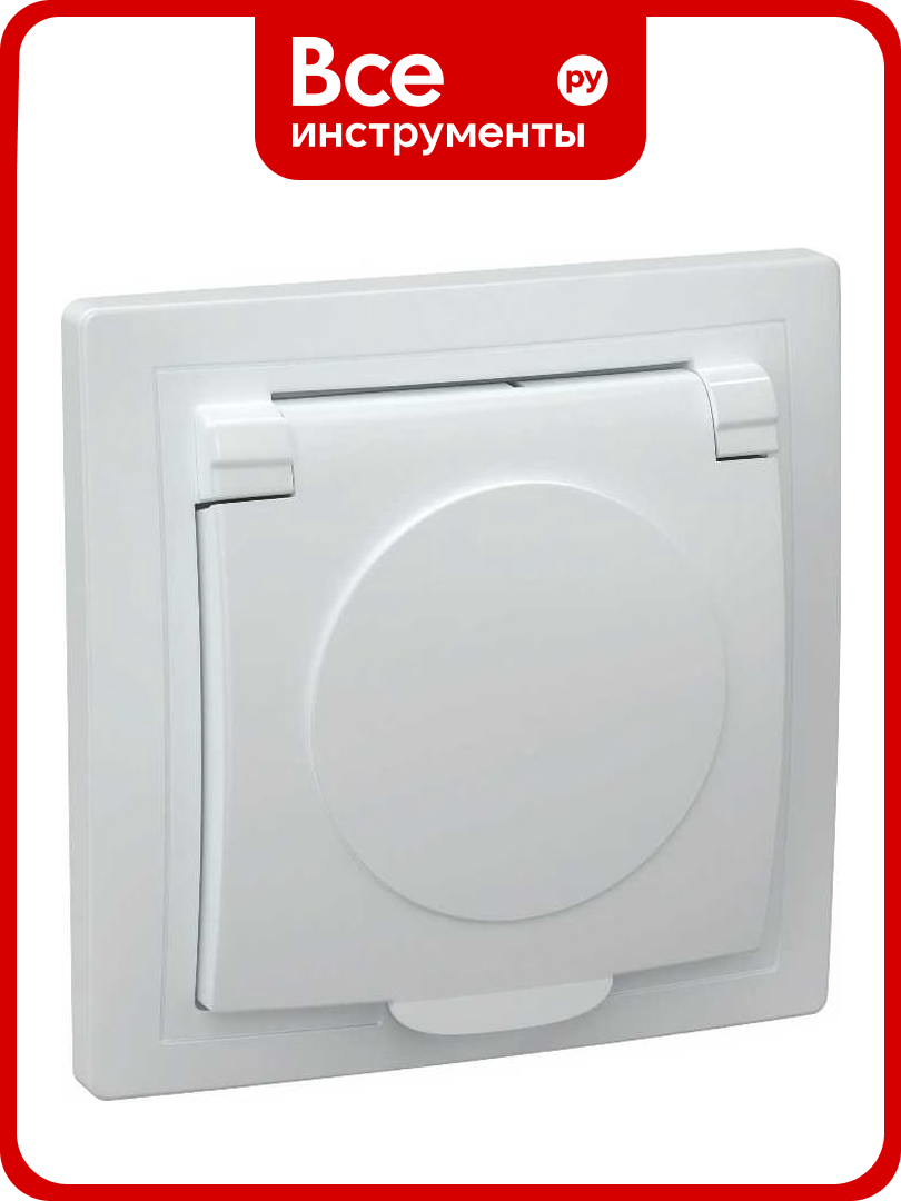 Розетка GENERICA кварта х1 с/з с крышкой бел. ERK15-K01-16-DM