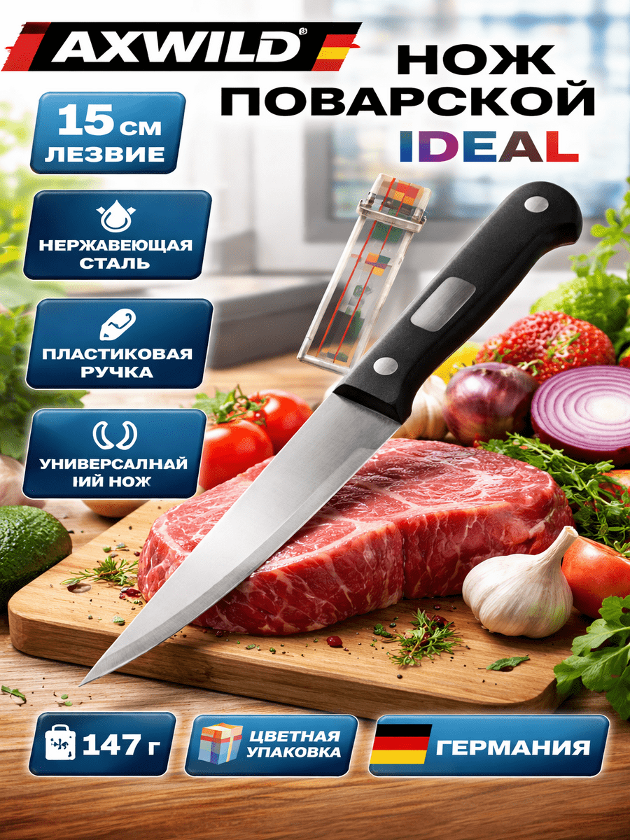 Нож поварской Axwild Ideal, 15см
