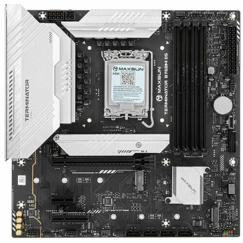 Материнская плата MAXSUN Terminator B760M D5 - LGA 1700, Intel B760, 4xDDR5-5600 МГц, 1xPCI-Ex16, 3xM.2, Micro-ATX