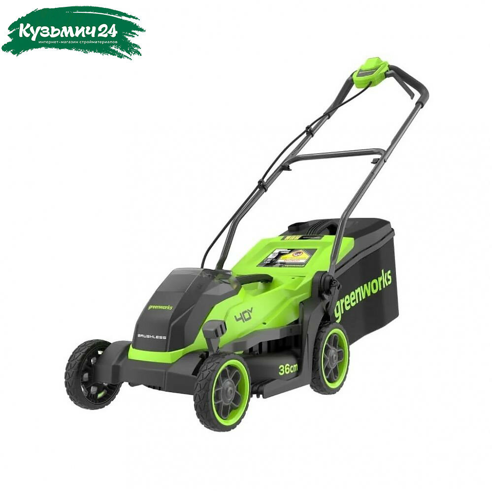 Газонокосилка аккумуляторная Greenworks 2520807UB, 40В травосборник 40 л, АКБ 4 A•ч, зарядное устройство