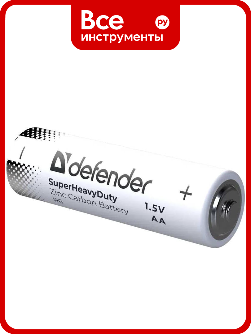 Батарейка солевая DEFENDER R6-4S АА, шринк, 4 шт, Zinc 56036