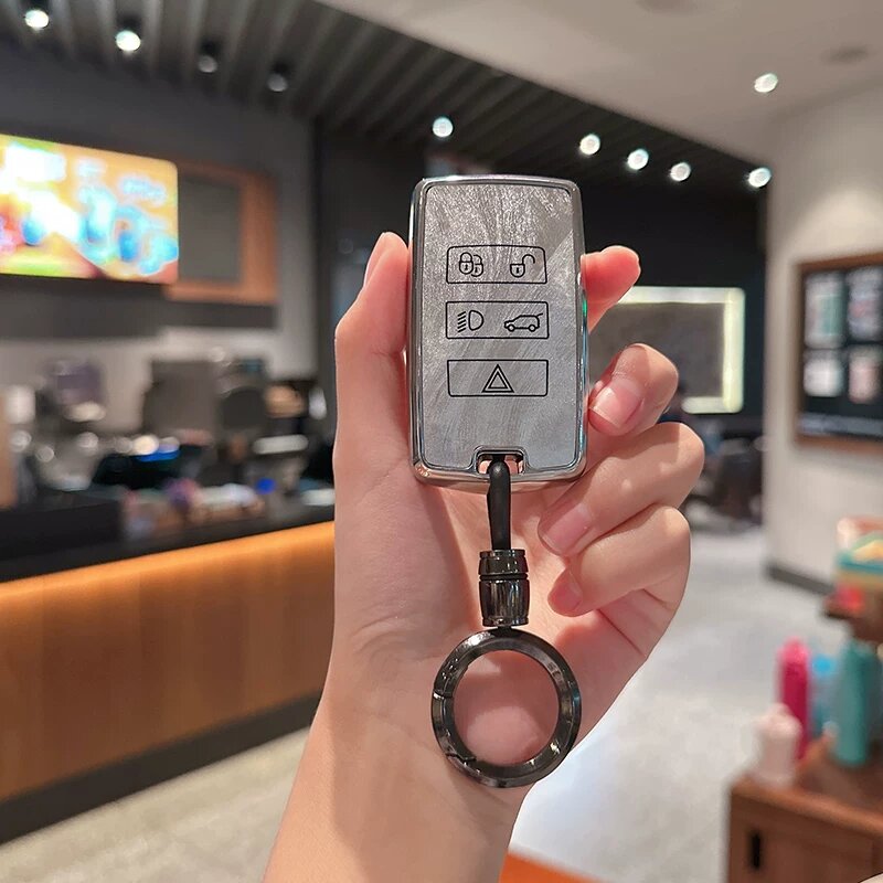 Ключевой чехол Land Rover с серебряным пером и огненно-серой быстрой пряжкой