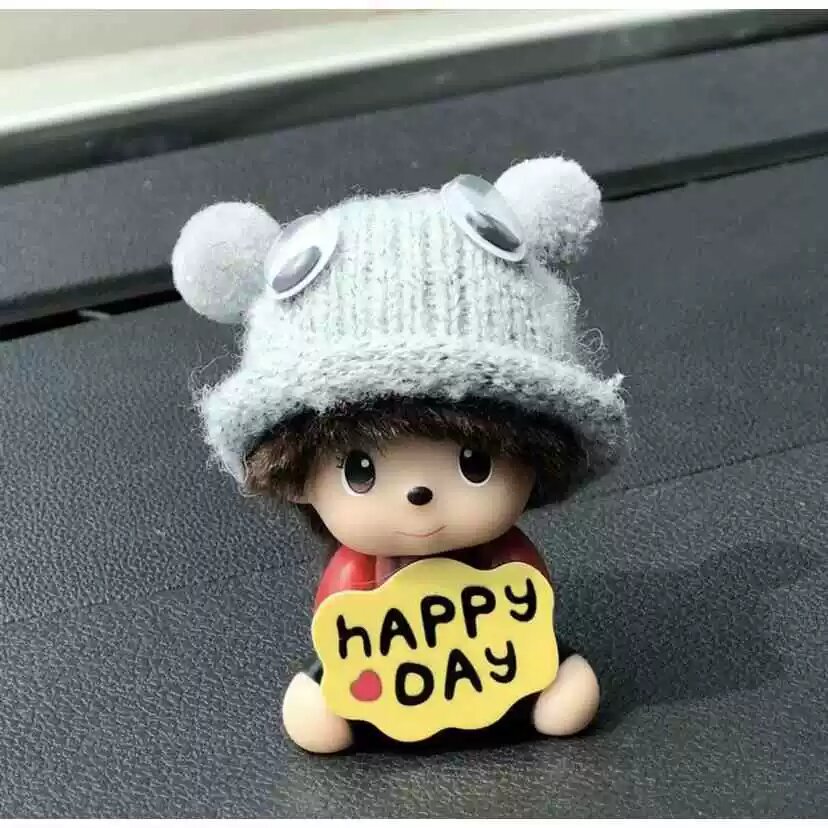 Кукла Monchhichi с синей шляпой и красным цветом для автомобильного вентилятора, аксессуар
