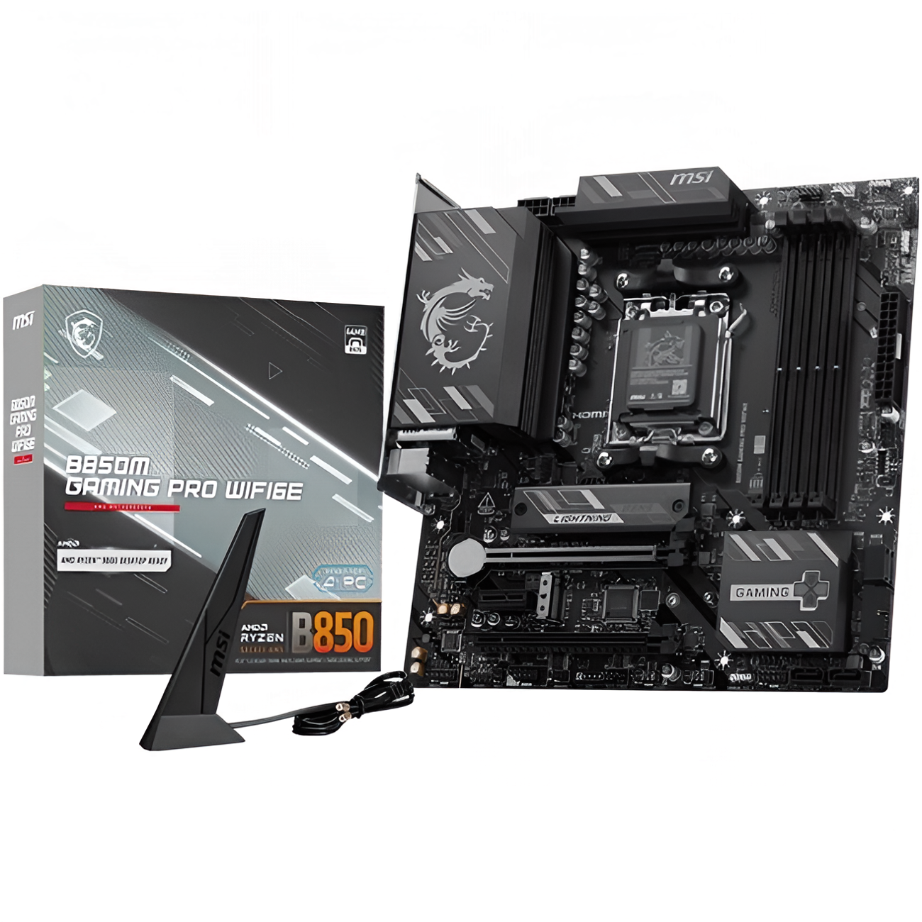 Материнская плата MSI B850M GAMING PRO WIFI6E (AM5/AMD B850/4xDDR5/2xPCI-Ex16/2xM.2/SB7.1/Wi-Fi/BT/GLAN/DP/HDMI/mATX)