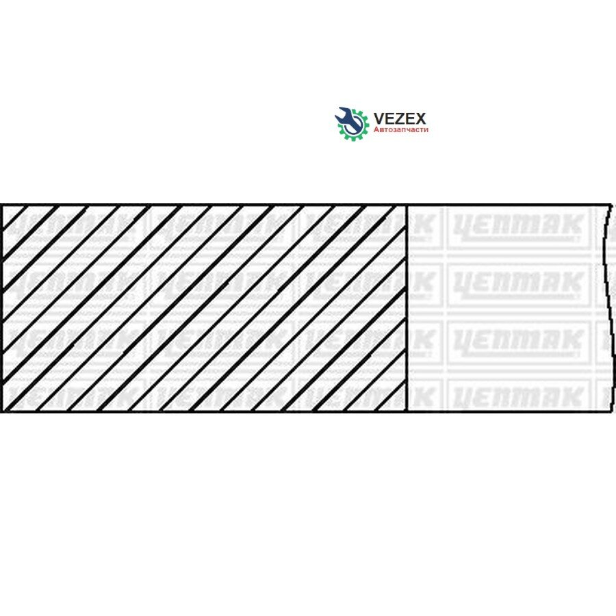 YENMAK 9109889000 кольца поршневые! d75 1.5x1.5x2.5 STD\ Citroen Xsara, Peugeot 307 1.4 96>