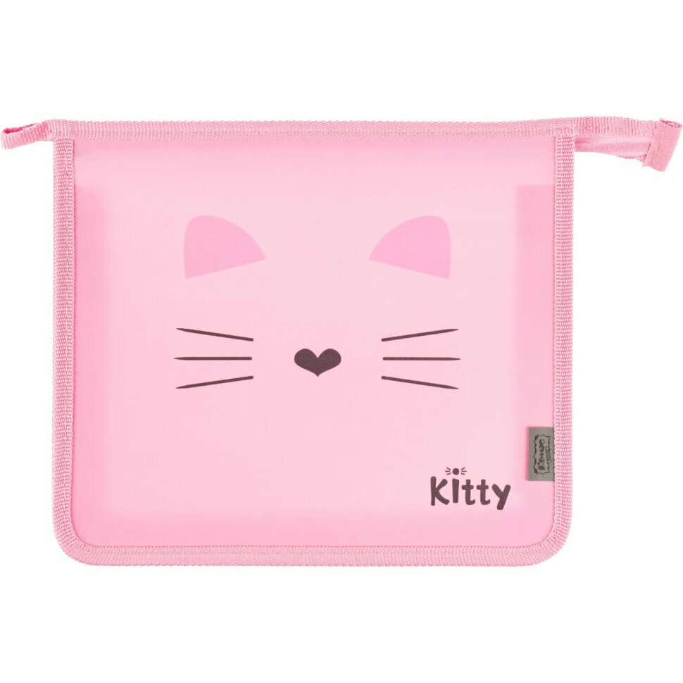 Папка для тетрадей Комус Класс Kitty А5 на молнии, пластик, ПТ-713, 1716474