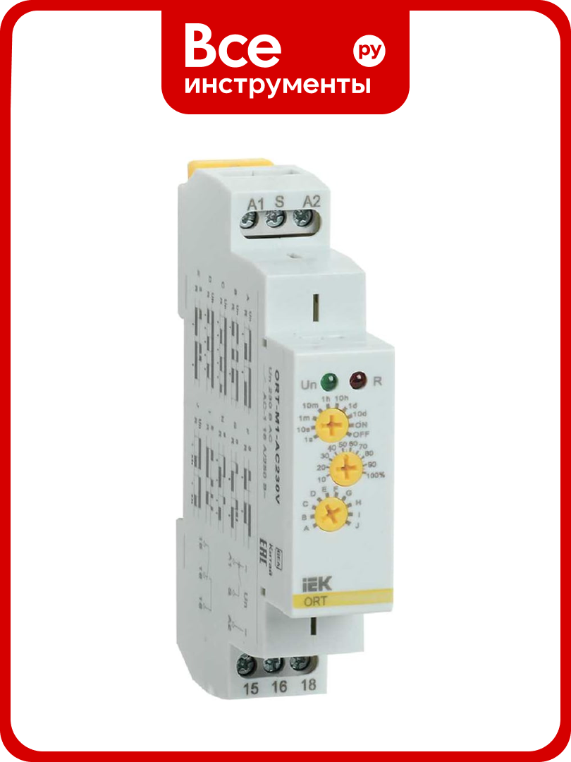 Реле времени IEK ORT многофункциональное 1 конт. 230 В AС ORT-M1-AC230V