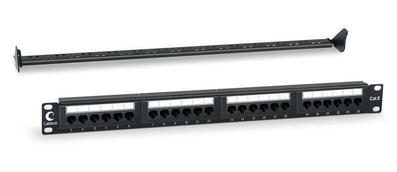 Патч-панель 19дюйм 1U 24 порта PL-24-Cat.6-Dual Cabeus 7128c