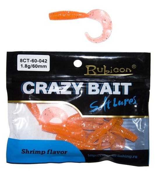 Съедобная силиконовая приманка RUBICON Crazy Bait CT 1.8g, 60mm, цвет 042