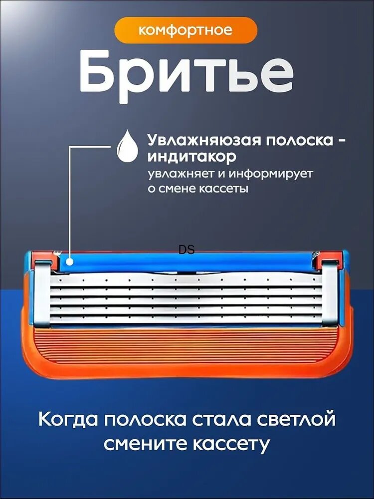 Лезвия для бритвы Fusion 5, кассеты для бритья мужские 8 шт