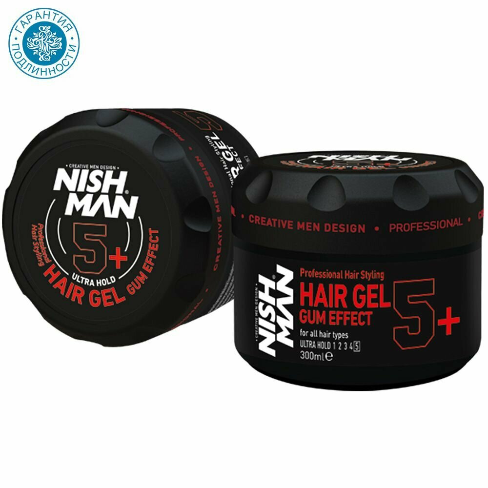 Nishman Гель для волос экстра-сильной фиксации 5+ Ultra Hold Gummy, 300 мл