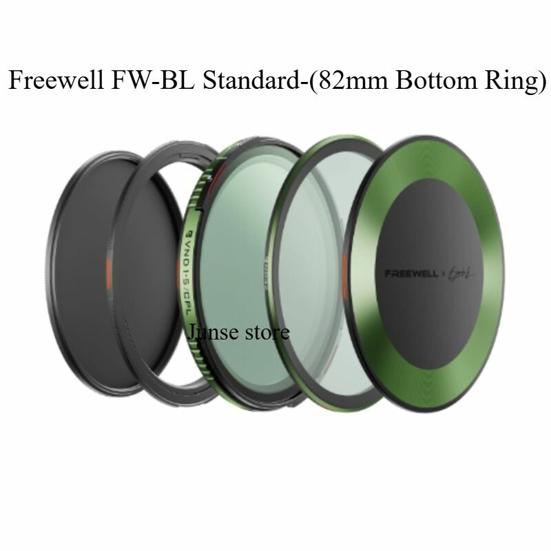 Фильтр Freewell x Brandon Li Magnetic VND/CPL Filter kit using ND32 Filter with 1-5 stops, Freewell BL Standard-(82mm Bottom Ring) Ультратонкий фиксирующий магнитный отсос Аксессуары для фотосъемки