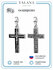 Крестик TALANT, серебро, 925 проба, родирование, серебристый/черный