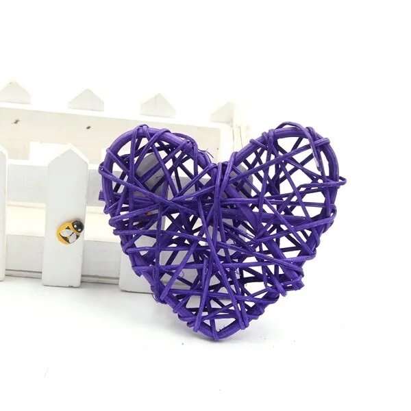 Ротанговые сердечки для декора Сиреневый, 10CM, Dark Purple