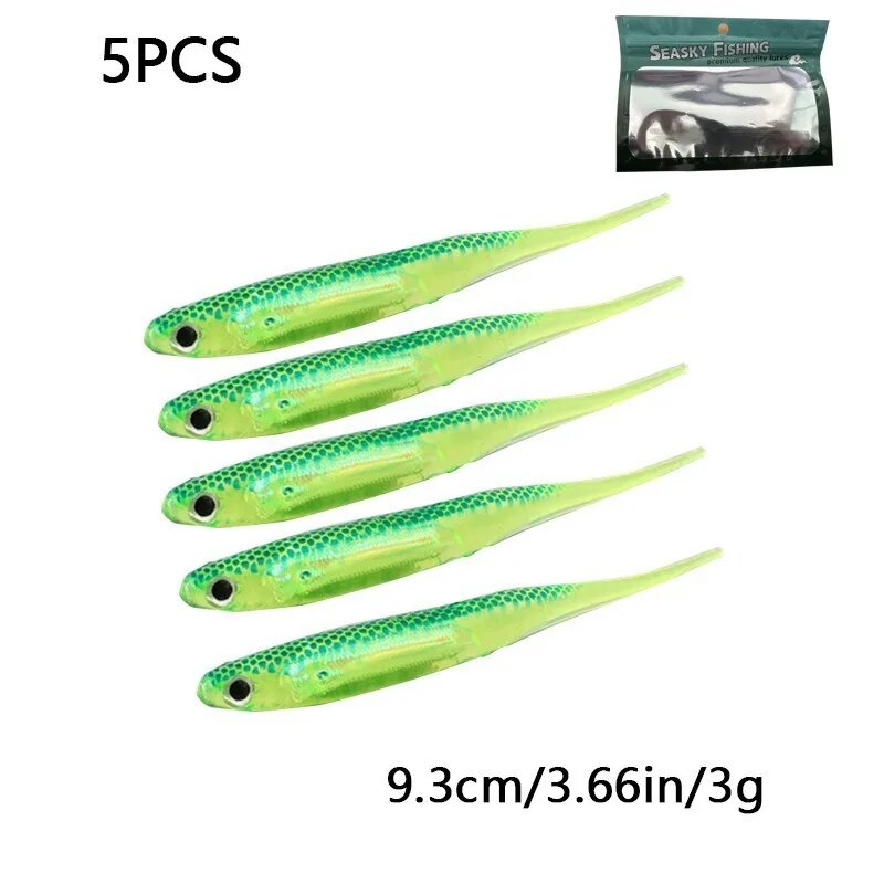 Рыболовные приманки 5 шт, Needle tail Green, 9.3 см