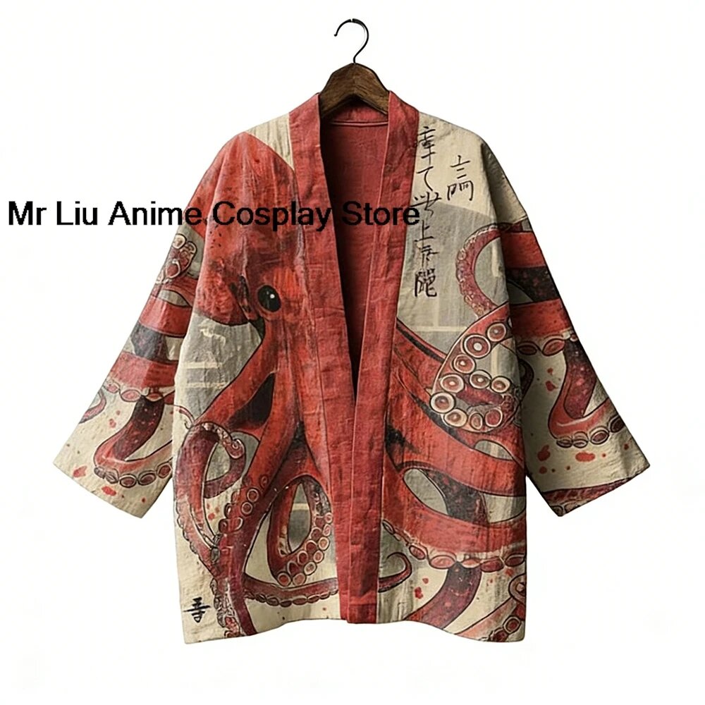 Кардиган-кимоно 3D-укё-э из полиэстера с японским принтом L, Haori Jacket8