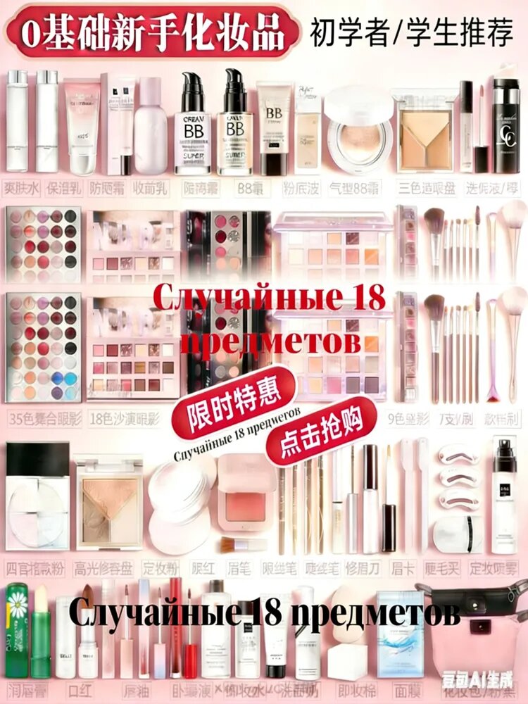 Девушка/Косметический набор 18 в 1/Набор для красоты/для студентов/Начинающих