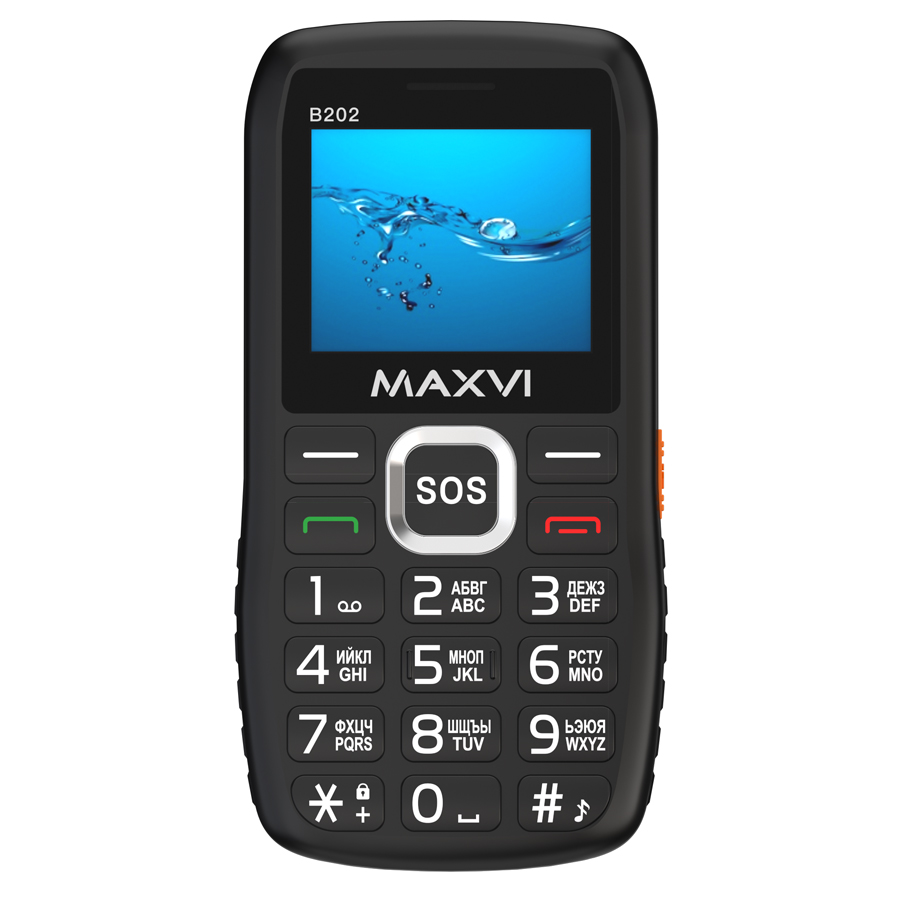 Мобильный телефон Maxvi B202 Черный 2 sim 2″ TFT 2G 1400 mAh RU
