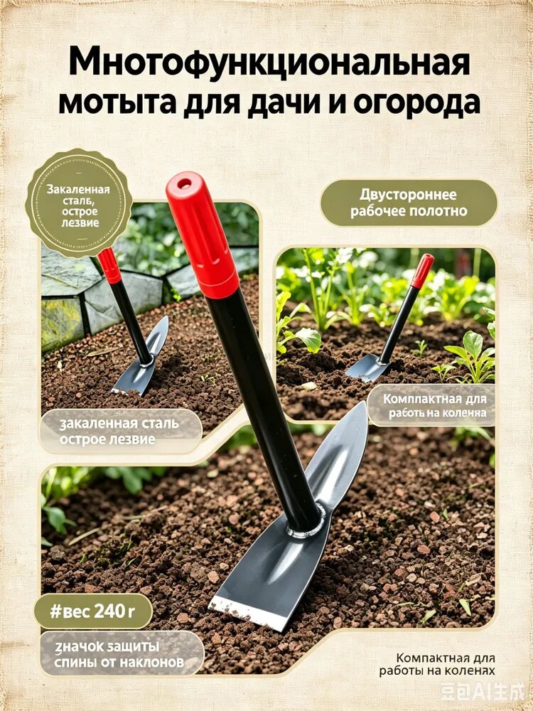Мотыга, рукоятьСталь, 5 см