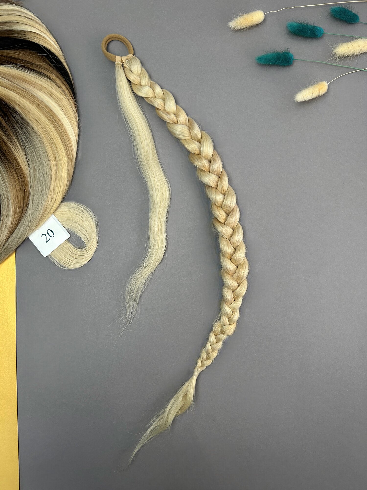 Шиньон-коса на резинке из славянских волос Belli Capelli 50см №20