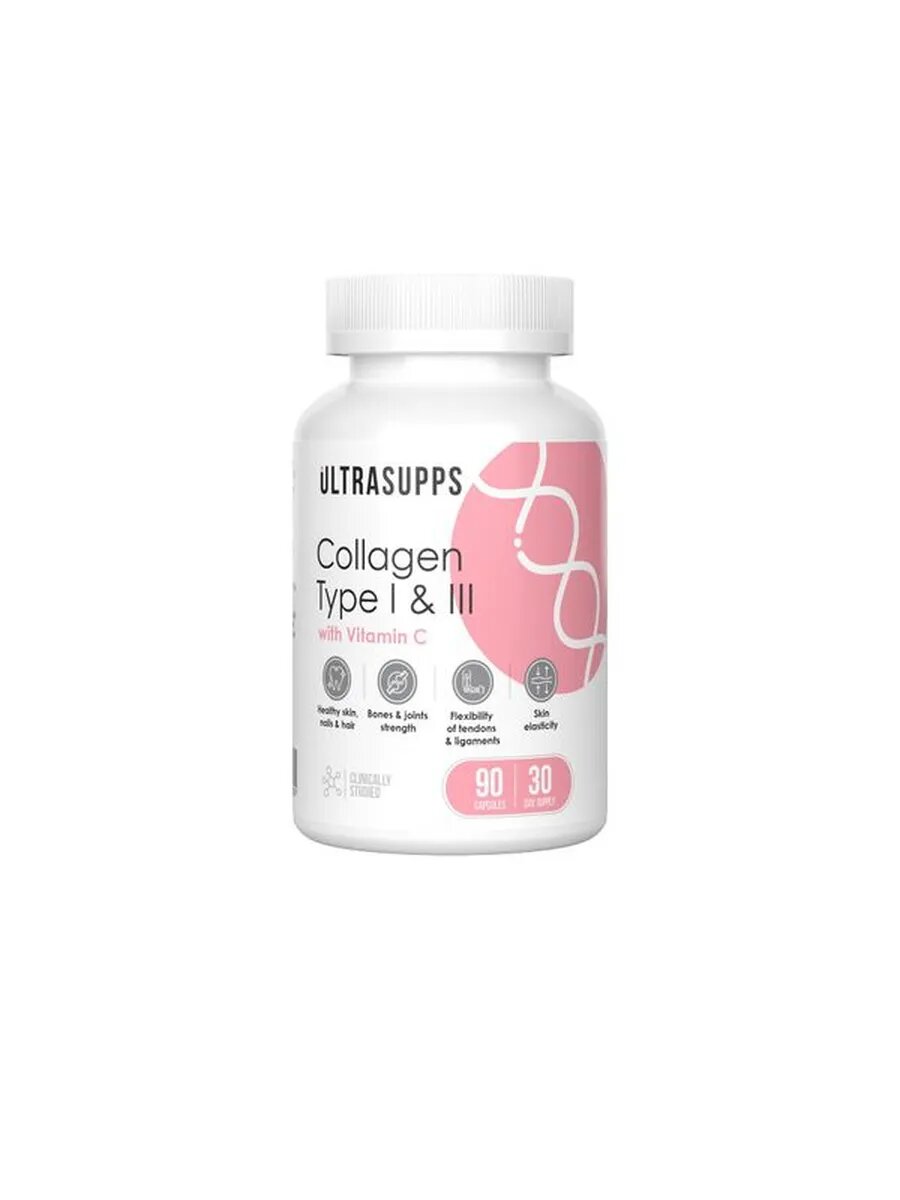 Коллаген I и III типа UltraSupps/Ультрасаппс капсулы 568мг 90шт