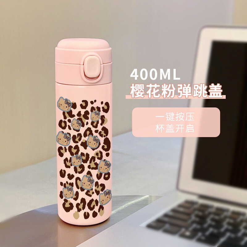 Бутылка для воды Sanrio Cute Girl из нержавеющей стали 304, термокружка для студентов, легкая, двойная, с выдвижным механизмом.
