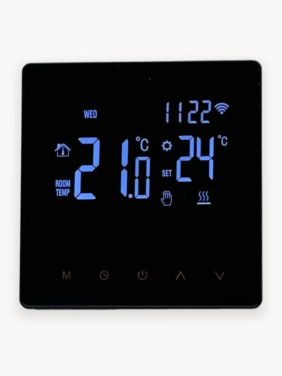 Умный терморегулятор термостат для теплого пола с Алисой WiFi голосовое управление умным домом Tuya / Smart Life черный