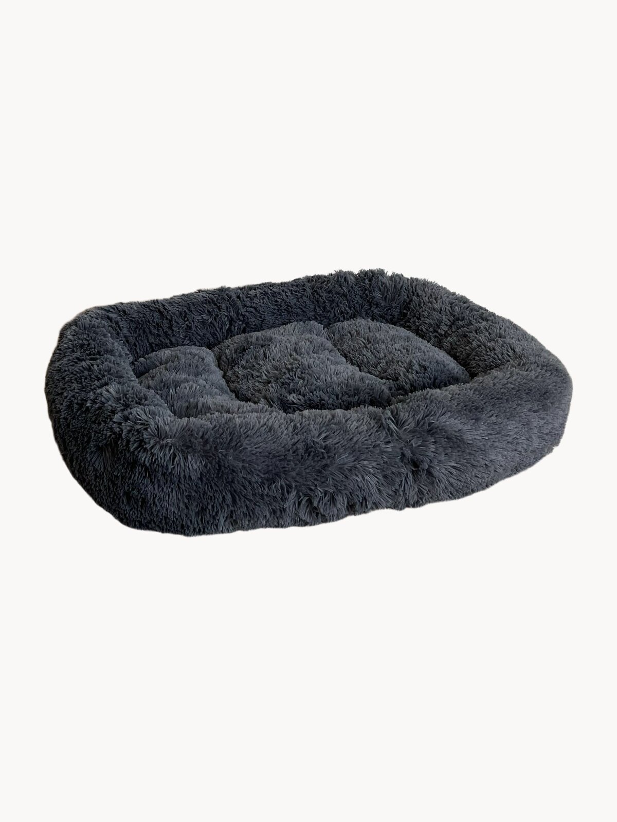 Лежанка "экомех" премиум, подстилка для кошек и собак мелких и средних пород с мехом, лежак для животных с бортиками, 63х53 см