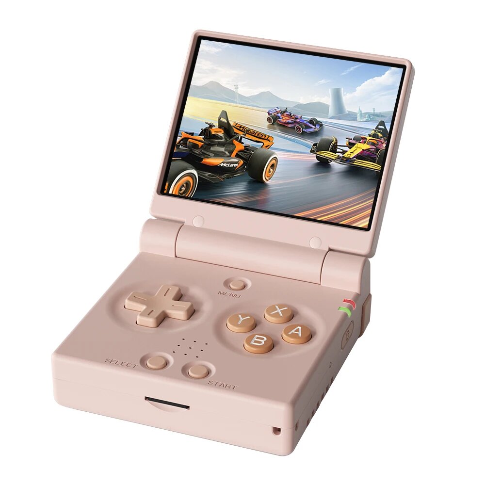 MIYOO MINI FLIP Портативная игровая консоль Бежевый, 64G(4K Games), Pink