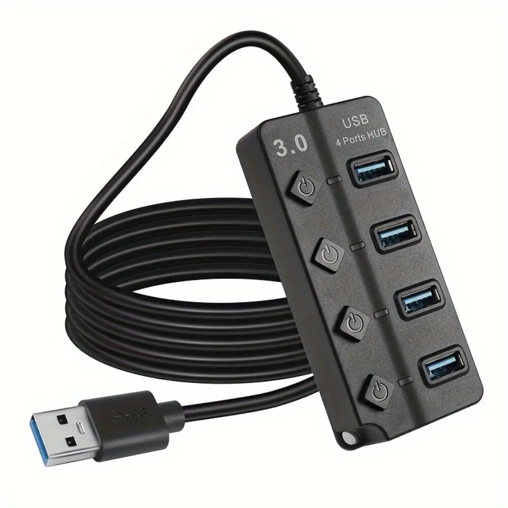 USB 3.0 хаб 4 портов черный