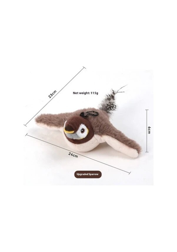 Электрическая игрушка-птица - плюшевая игрушка для кошек со звуком и вибрацией, хлопающая крыльями