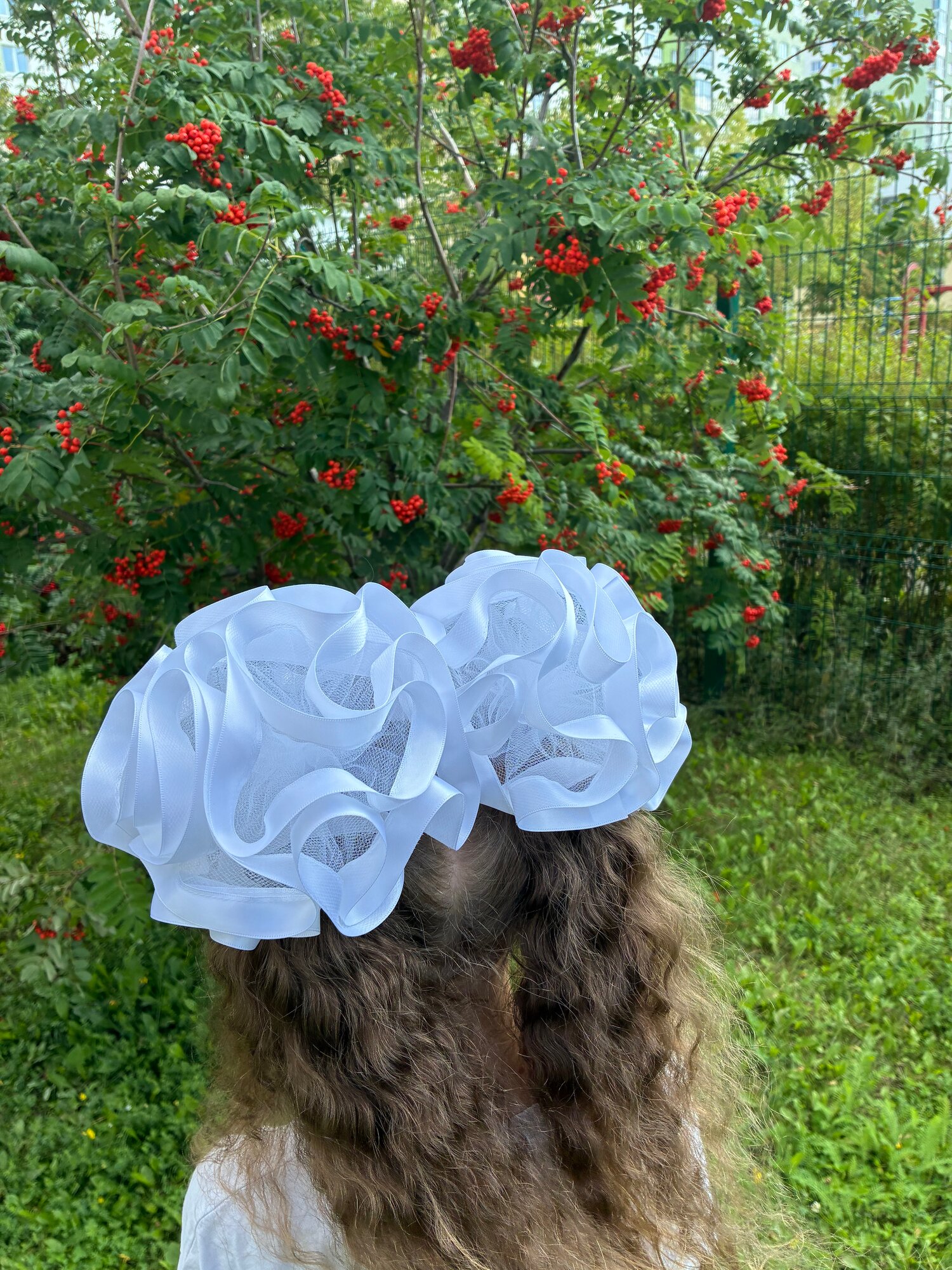 Белые банты на резинке, пышные банты для волос 2 шт. бант на резинке